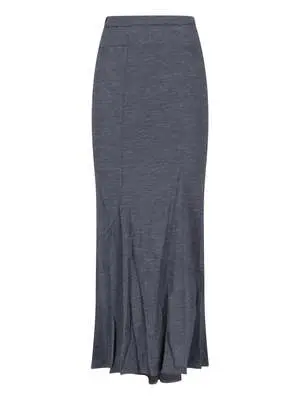 Junya Watanabe Wool Asymmetrical Maxi Skirt - Grey