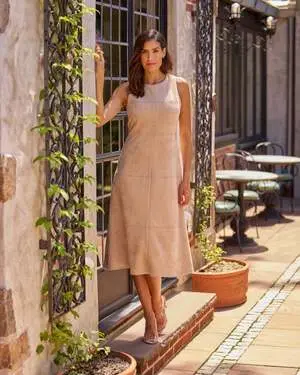 Jude Connally Blake Dress Faux Suede - Camel