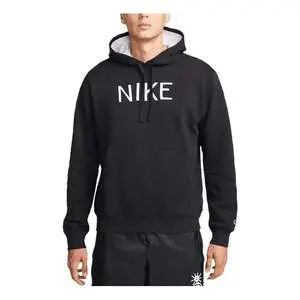 Nike Club Fleece Embroidered Logo Hoodie - Black