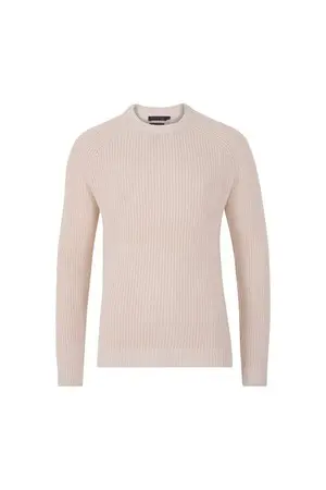 PAUL JAMES Cotton Fisherman Rib Knit Sweater - Ecru