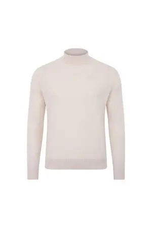 PAUL JAMES Cotton Mock Turtle Neck Sweater - Ecru