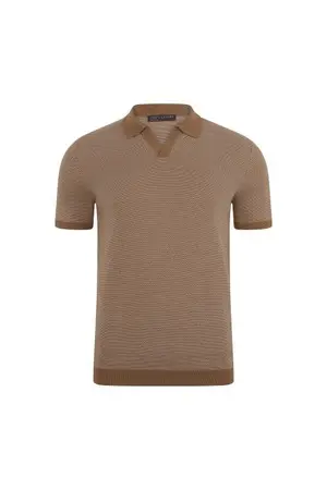 PAUL JAMES Cotton Fishermans Buttonless Polo Shirt