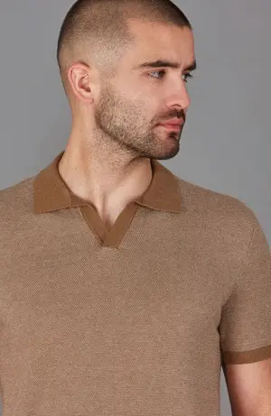 PAUL JAMES Cotton Fishermans Buttonless Polo Shirt