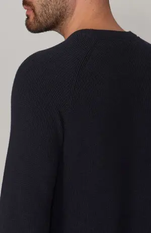 PAUL JAMES Cotton Lightweight Fisherman Rib Sweater - Navy
