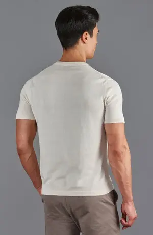 PAUL JAMES Cotton High V-neck Knitted T-shirt