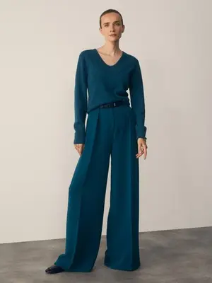 The Fold High-rise Palazzo Trousers Wide-leg Maxi