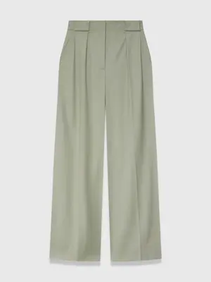 The Fold High Rise Palazzo Trousers - Green