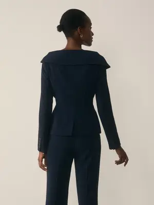 The Fold Lorelli Fold Collar Tailored Blazer