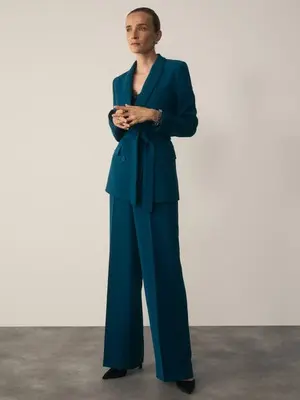 The Fold Almeida Longline Wrap Tailored Blazer