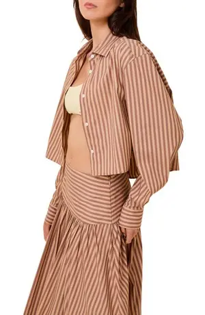 Solid & Striped Avril Cropped Striped Shirt