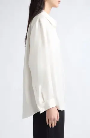 Partow Dahlia Silk Contrast Collar Shirt