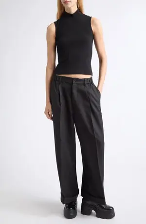 MELITTA BAUMEISTER Mock Neck Sleeveless Top - Black