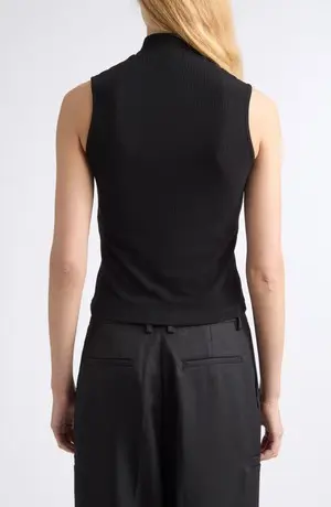MELITTA BAUMEISTER Mock Neck Sleeveless Top - Black