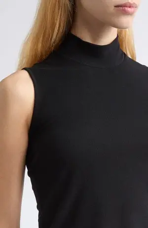 MELITTA BAUMEISTER Mock Neck Sleeveless Top - Black