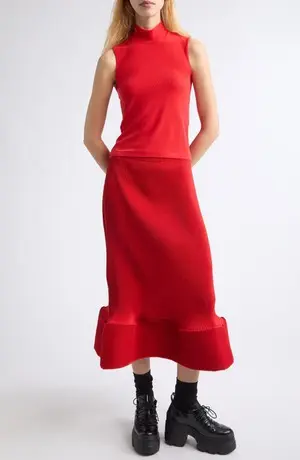 MELITTA BAUMEISTER Mock Neck Sleeveless Top - Bold Red