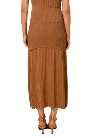 Solid & Striped Amara Pointelle Rib Midi Skirt