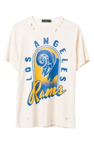 Junk Food Los Angeles Rams Cotton Graphic T-shirt - Birch