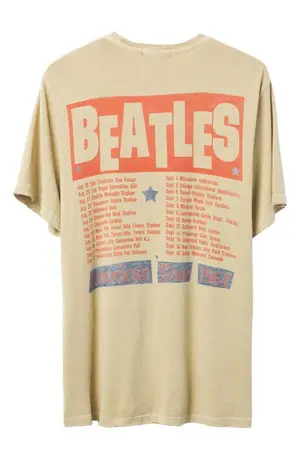 Junk Food Beatles American Tour Cotton Graphic T-shirt - Camel