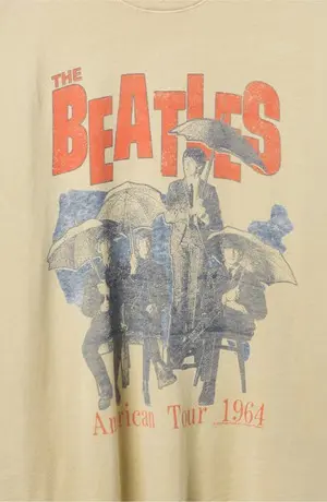 Junk Food Beatles American Tour Cotton Graphic T-shirt - Camel