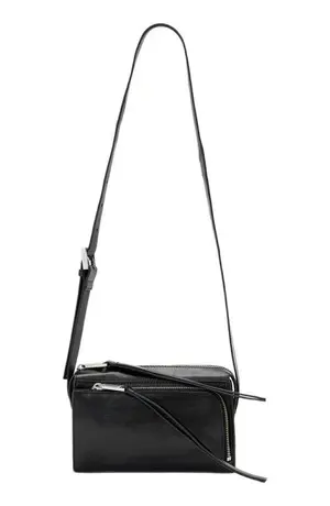 ALLSAINTS Marlo Leather Wallet Crossbody Bag - Black