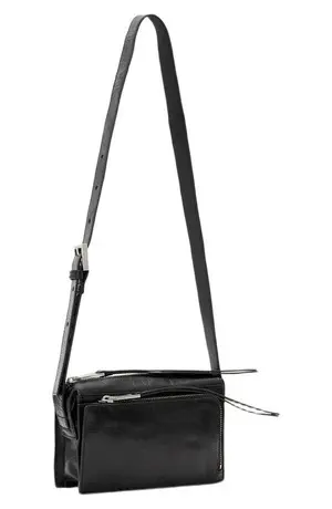 ALLSAINTS Marlo Leather Wallet Crossbody Bag - Black