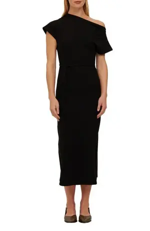 PROJECT SOCIAL T Laurel Off The Shoulder Midi Dress - Black