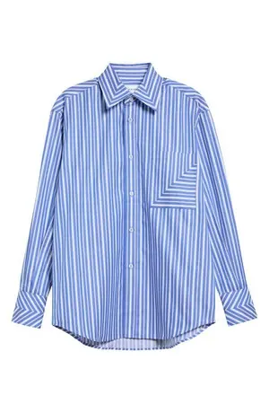 Victoria Beckham Pocket Detail Striped Cotton Shirt