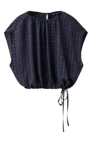 Mango Dara Plaid Sleeveless Top