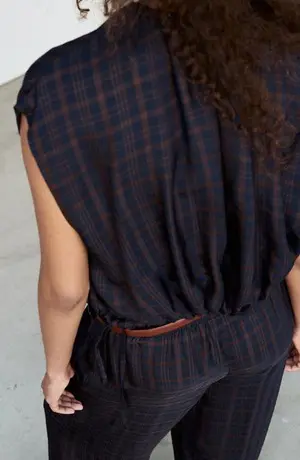 Mango Dara Plaid Sleeveless Top