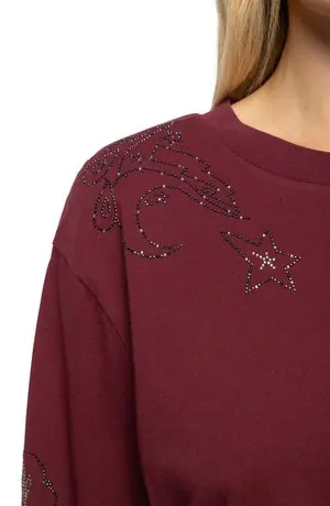 Zadig&Voltaire Iona Strass Rhinestone Crop Cotton T-shirt