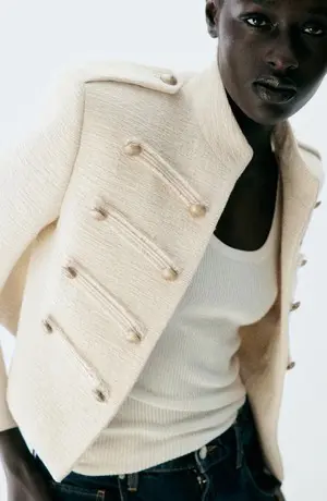 Mango Charlie Frogging Tweed Jacket