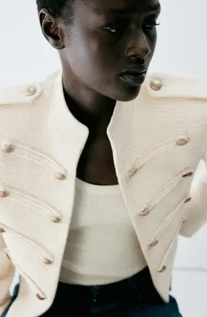 Mango Charlie Frogging Tweed Jacket