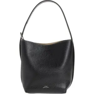 TOTEME Petite Belted Grained Leather Tote - Black