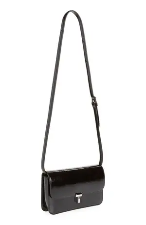 TOTEME T-lock Grained Patent Leather Crossbody Bag