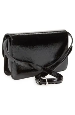 TOTEME T-lock Grained Patent Leather Crossbody Bag