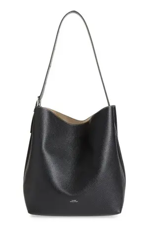 TOTEME Medium Belted Leather Hobo Bag - Black