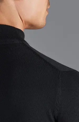 PAUL JAMES Merino Wool Mock Turtleneck Sweater
