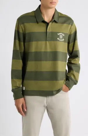ROWING BLAZERS Harrison Long Sleeve Organic Cotton Rugby Polo