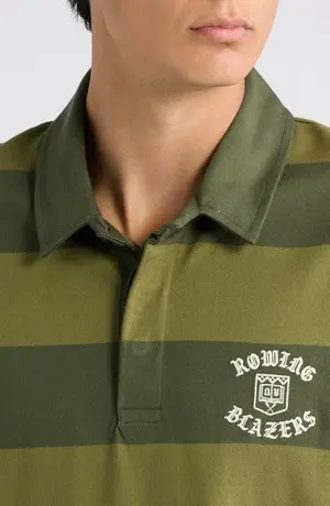 ROWING BLAZERS Harrison Long Sleeve Organic Cotton Rugby Polo