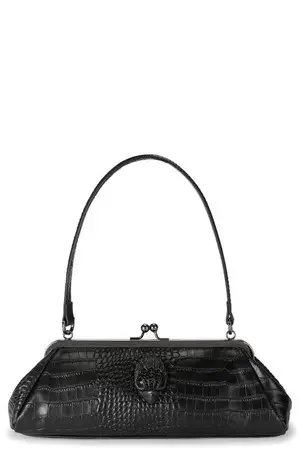 Kurt Geiger Kensington Croc Embossed Leather Frame Bag