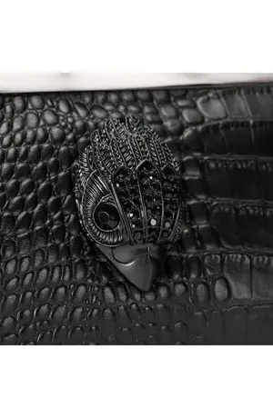 Kurt Geiger Kensington Croc Embossed Leather Frame Bag