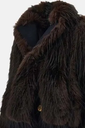 Sacai Giacca In Lana Melton Con Pelliccia
