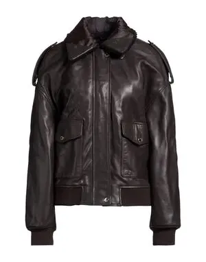 Maje Jacket Dark Size Lambskin