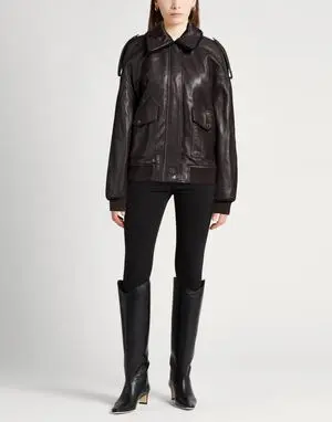 Maje Jacket Dark Size Lambskin