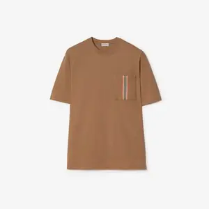 Burberry Icon Stripe Cotton T-shirt - Camel