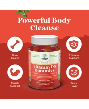 NATURE'S CRAFT Vitamin D3 Gummies Vitamin D Gummies For Adults With Vitamin D3 2000iu Per Serving Bone Muscle And Immune Support
