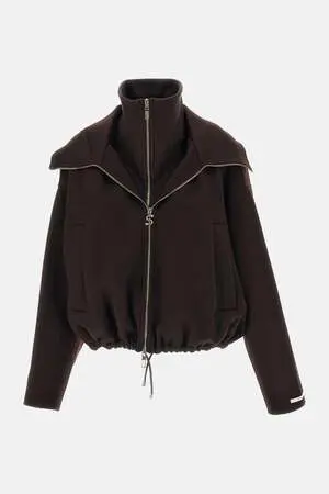 Sportmax Bomber In Lana Con Davantino - Brown