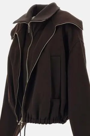 Sportmax Bomber In Lana Con Davantino - Brown