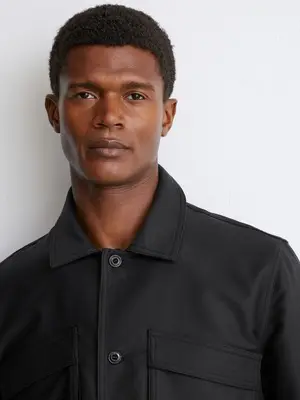REISS Tracer Cotton-blend Twill Twin-pocket Overshirt