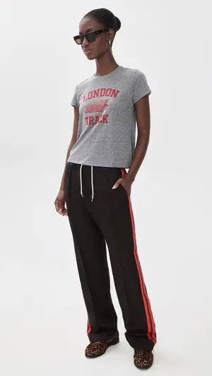 SUNNY SOMEWHERE London Track Femme Crew Tee